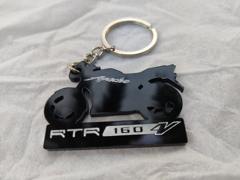 Bike Shape Number Plate Keychain - VS15 - TVS Apache- Wisholize Key Chain